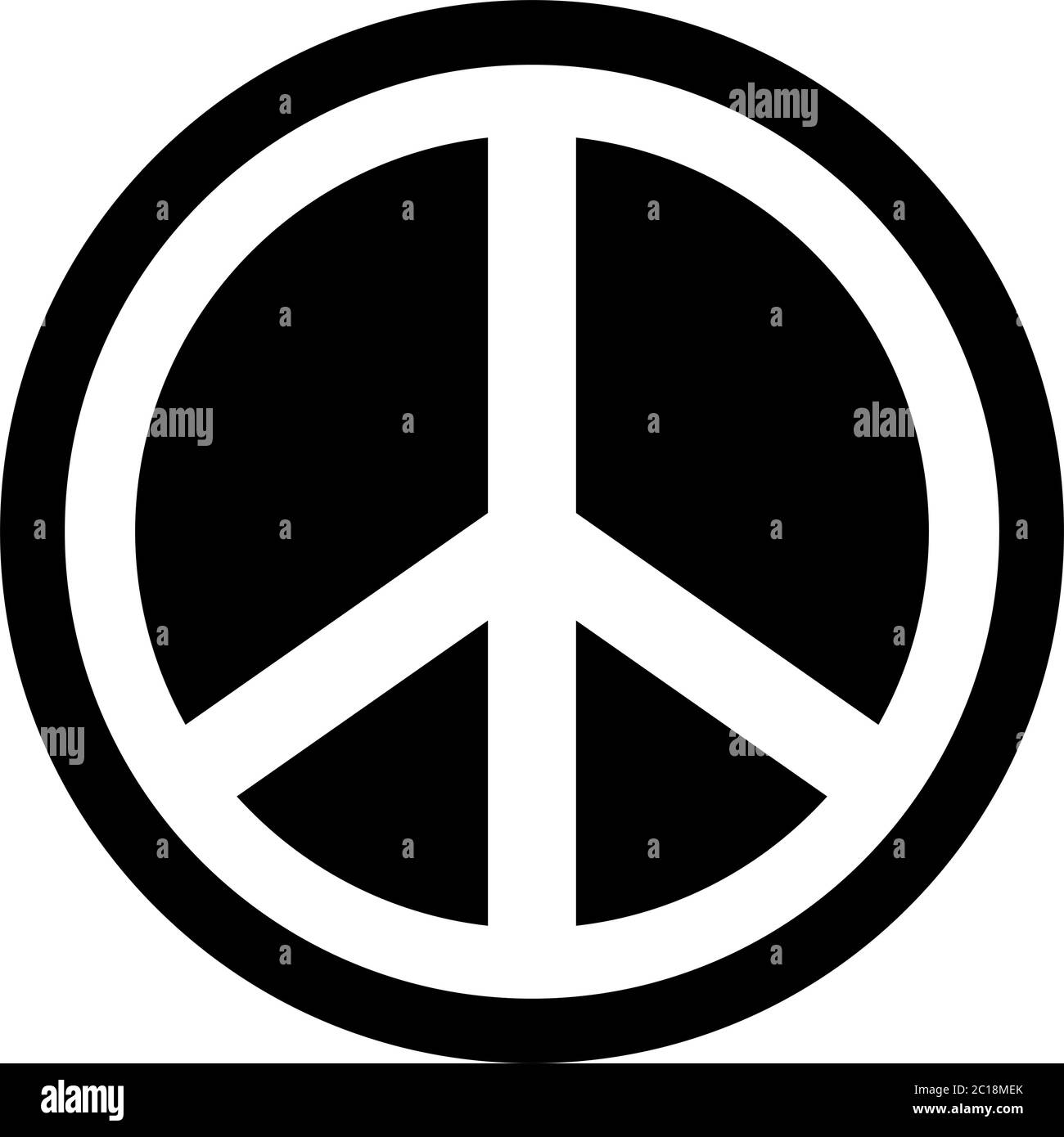 Peace Sign Icon In Flat Style Vector For Apps, UI, Websites. Black Icon ...