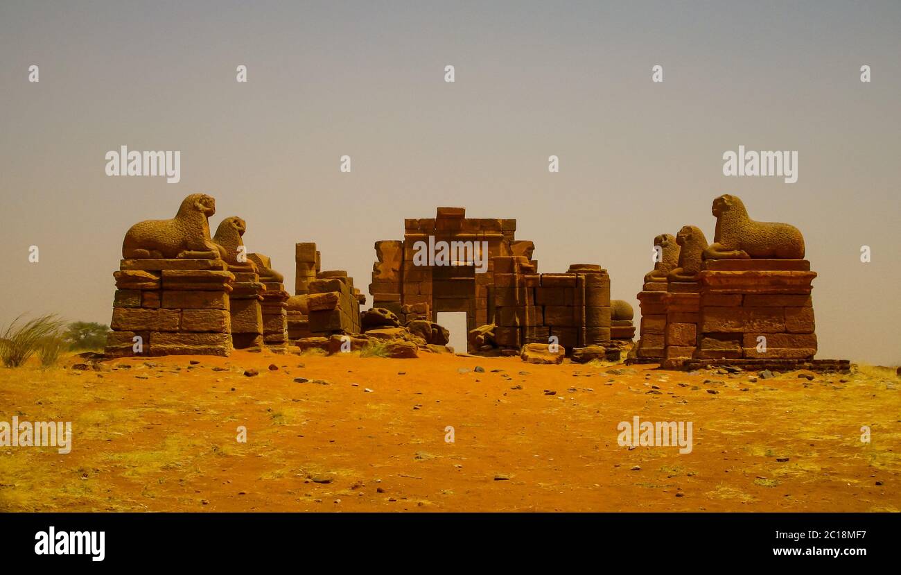 Ruins of Amun temple Naqa Meroe, ancient Kush Sudan Stock Photo - Alamy