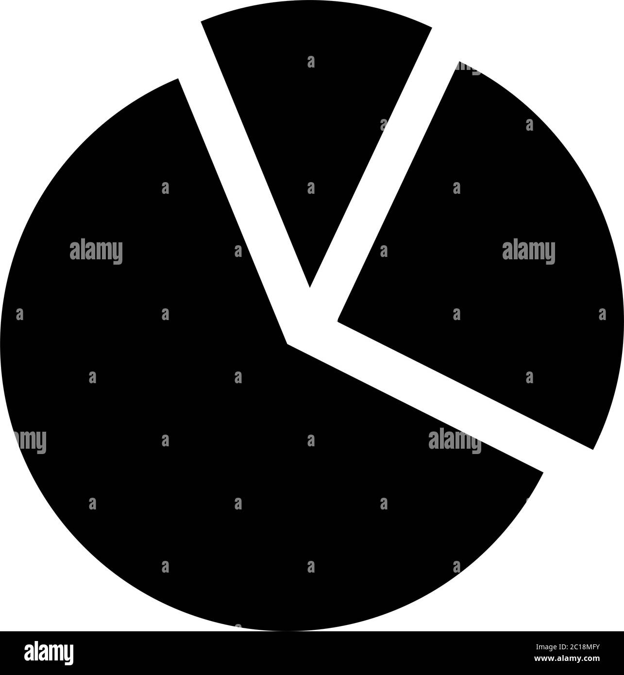 Pie Chart Icon In Flat Style Vector For Apps, UI, Websites. Black Icon ...