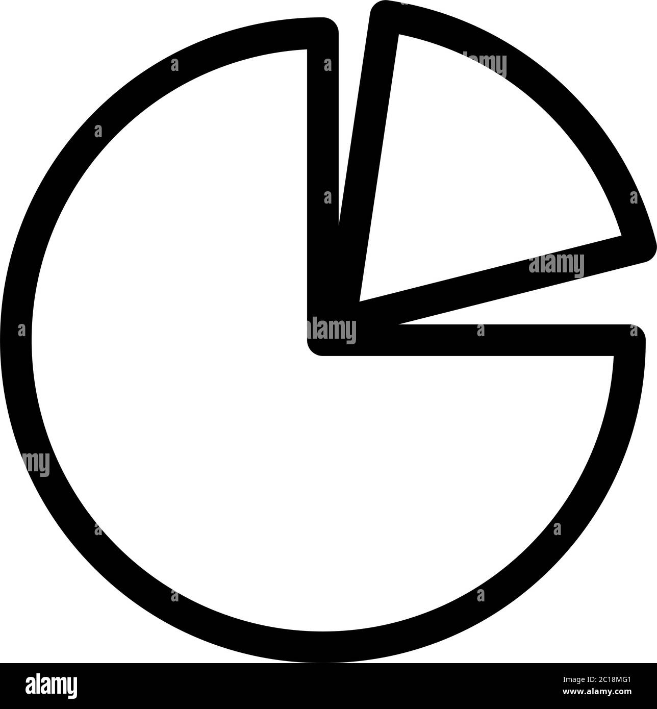 Pie Chart Line Icon In Flat Style Vector For Apps, UI, Websites. Black ...