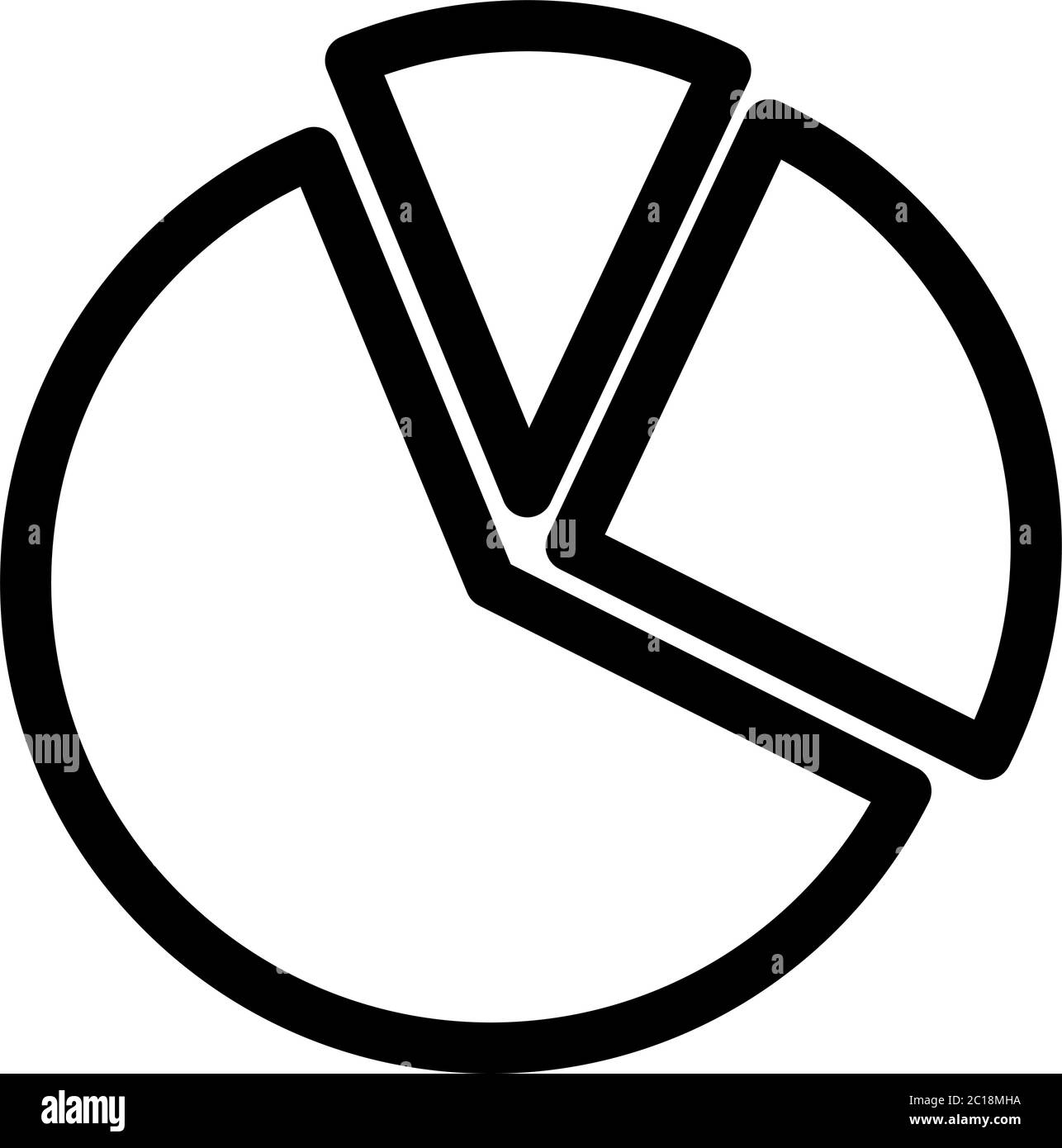 Pie Chart Line Icon In Flat Style Vector For Apps, UI, Websites. Black ...