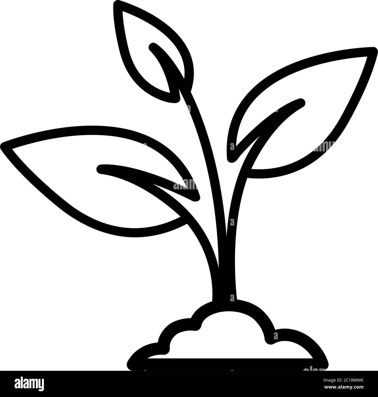 Plant Line Icon In Flat Style Vector For Apps, UI, Websites. Black Icon ...