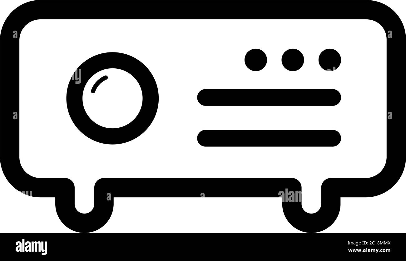 Projector Line Icon In Flat Style Vector For Apps, UI, Websites. Black ...