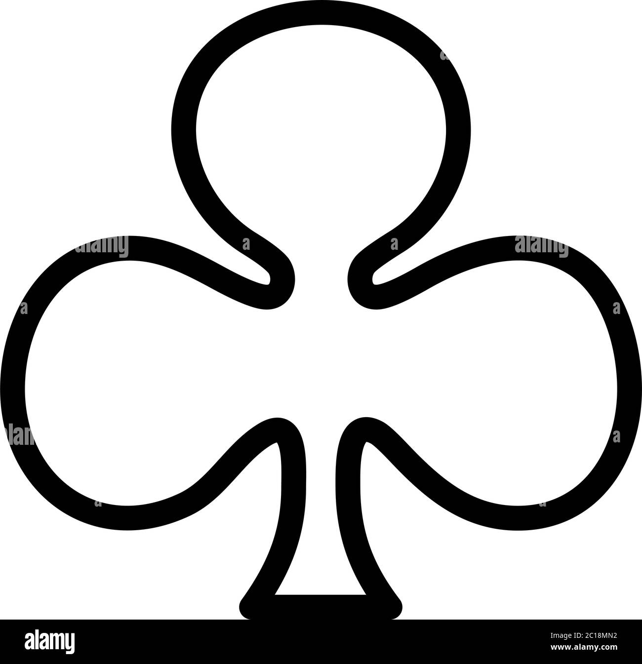 Playing Card Club Line Icon In Flat Style Vector For Apps, UI, Websites ...