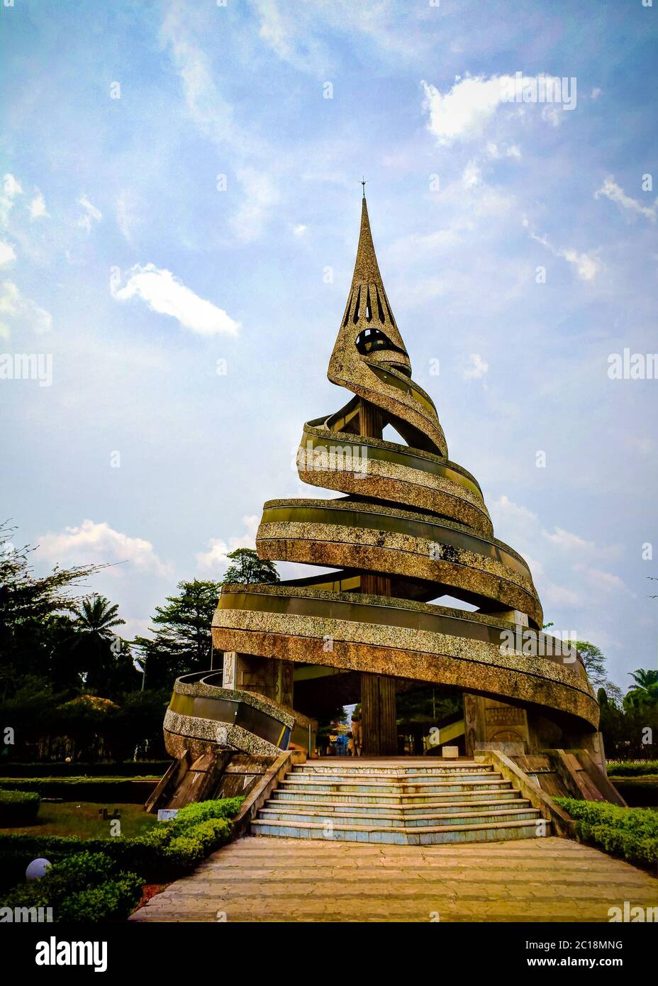 Exterior view to the Reunification Monument, Yaounde, Cameroon Stock ...
