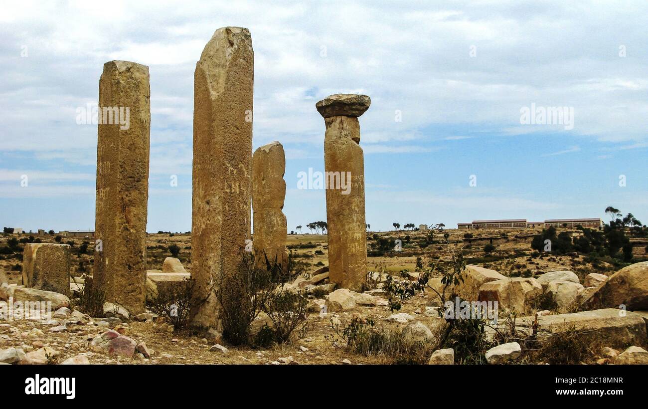 Ruined Temple of Mariam Wakino in Qohaito ancient city Eritrea Stock ...
