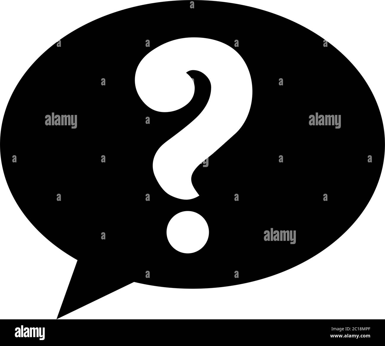 Question Icon In Flat Style Vector For Apps, UI, Websites. Black Icon ...