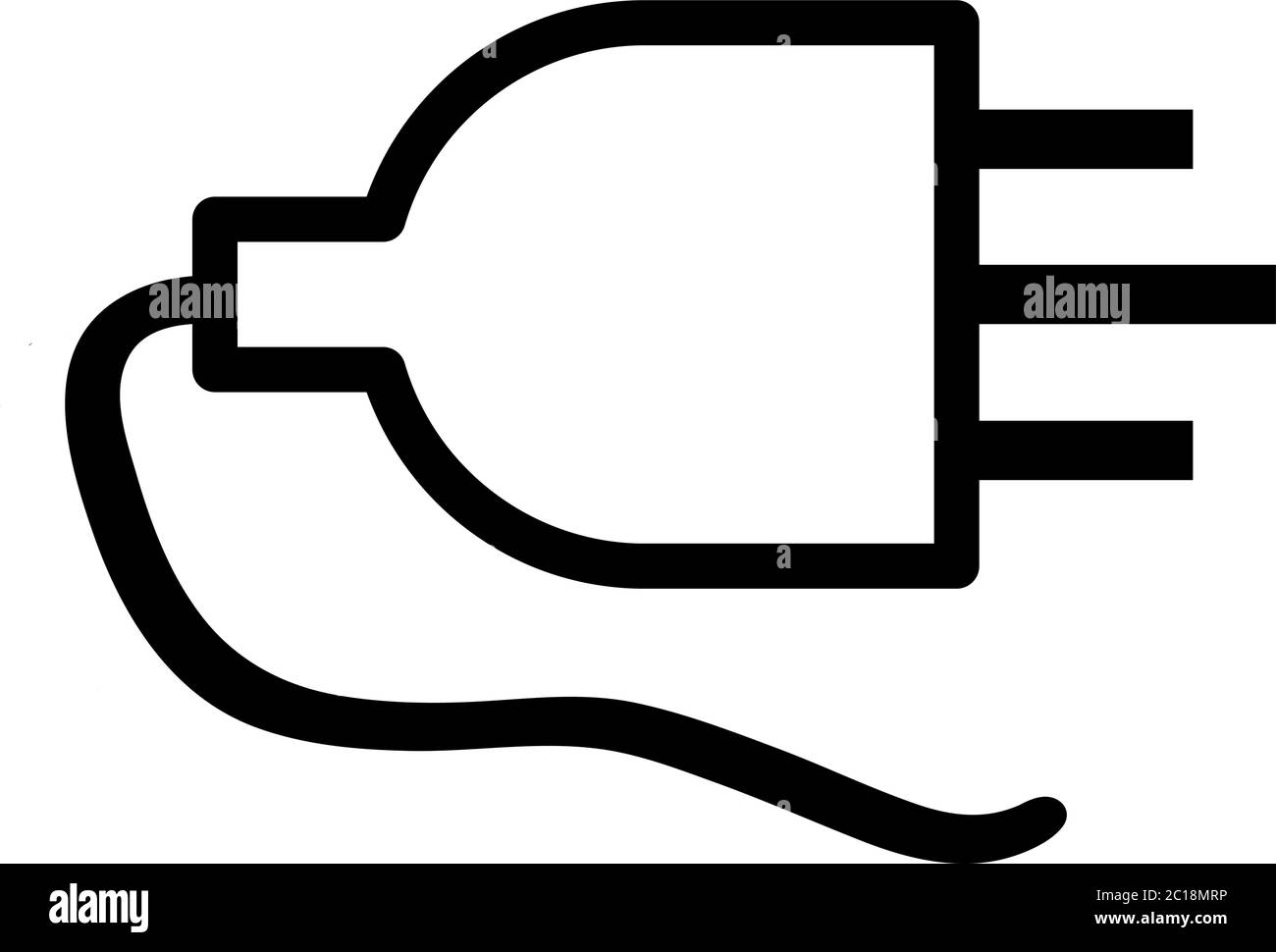 Plug Line Icon In Flat Style Vector For Apps, UI, Websites. Black Icon ...