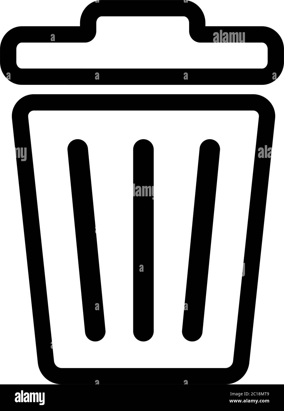Recycle Bin Line Icon In Flat Style Vector For Apps, UI, Websites ...