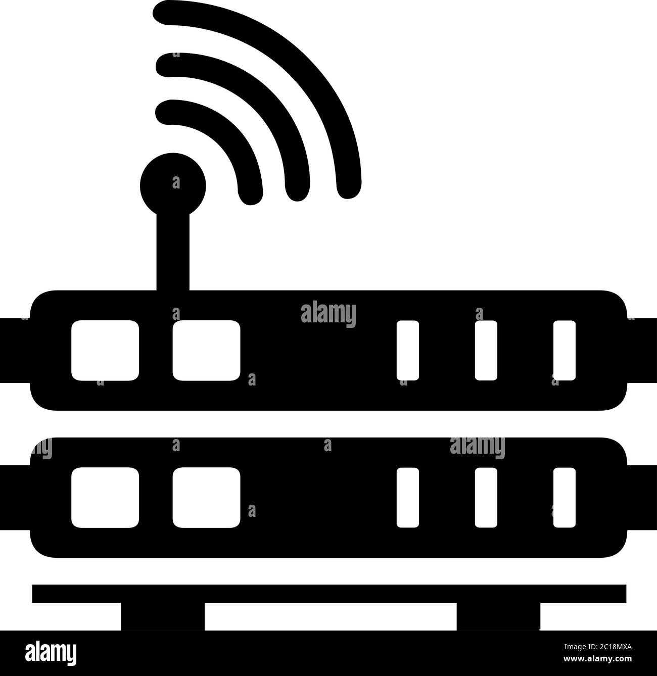 Router Icon In Flat Style Vector For Apps, UI, Websites. Black Icon ...