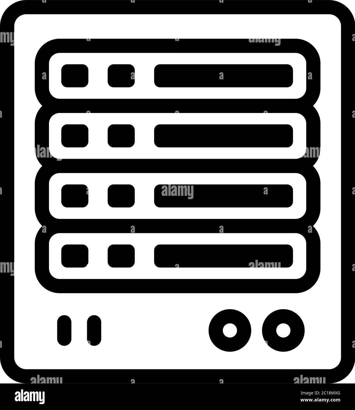 Server Line Icon In Flat Style Vector For Apps, UI, Websites. Black ...