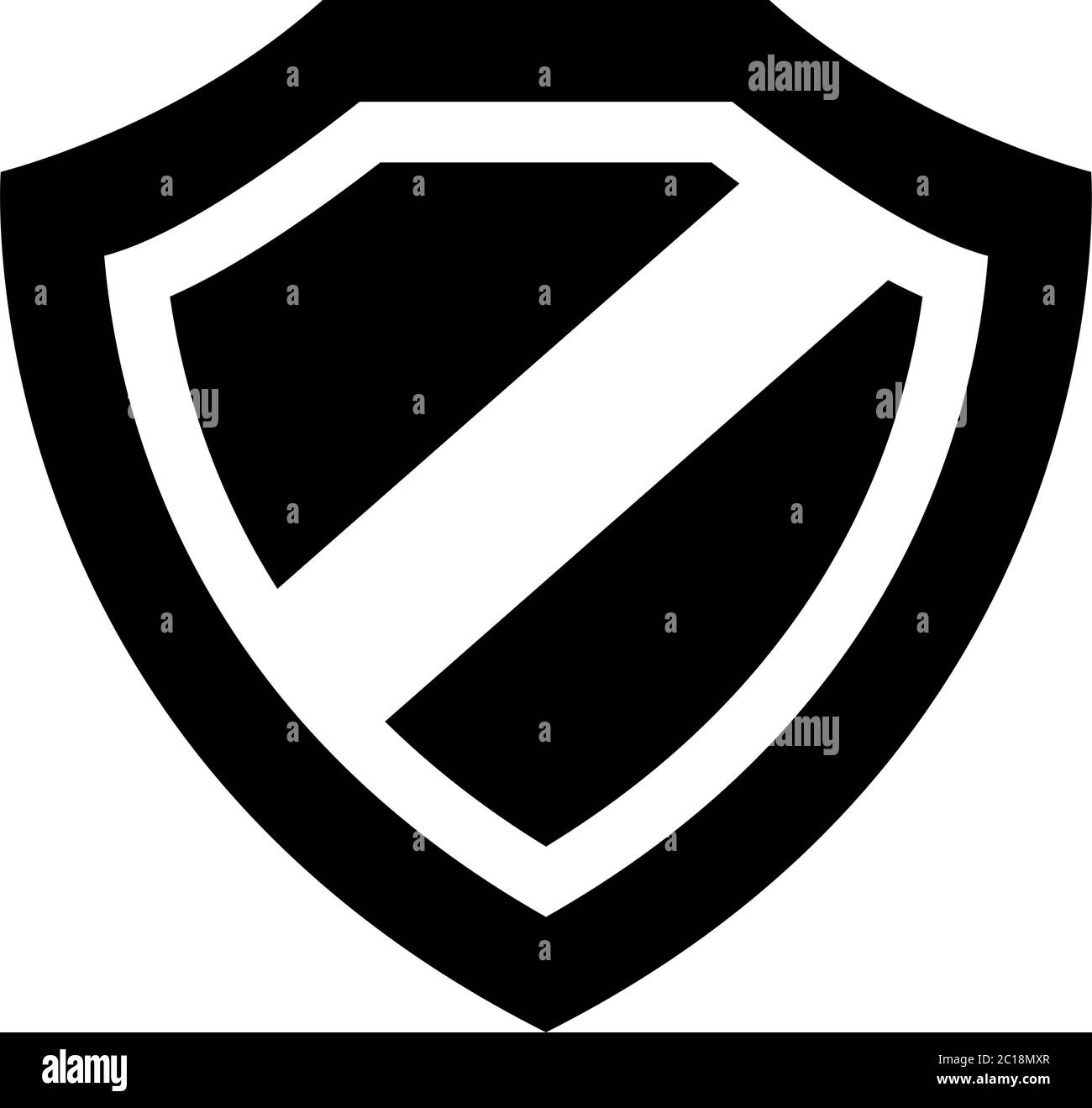 Shield Icon In Flat Style Vector For Apps, UI, Websites. Black Icon ...