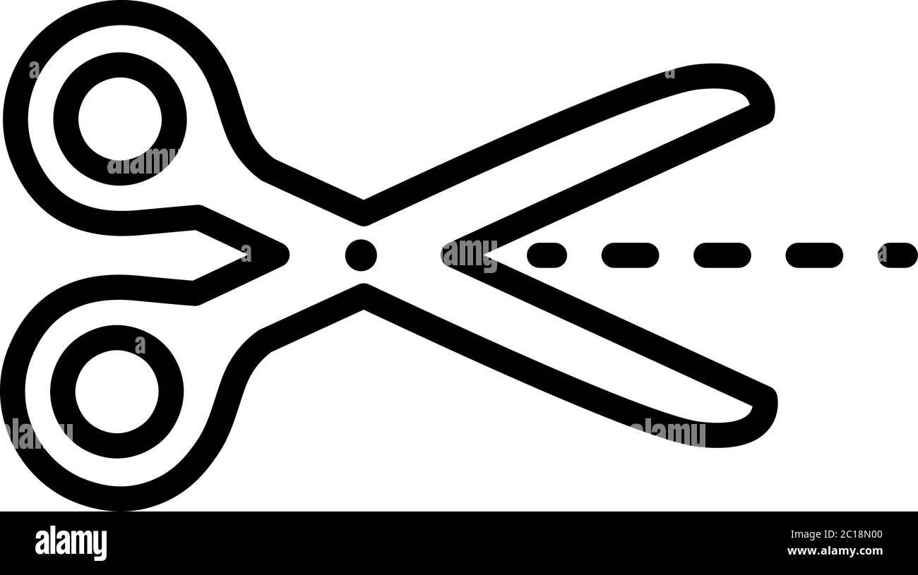 Scissor Line Icon In Flat Style Vector For Apps, UI, Websites. Black ...