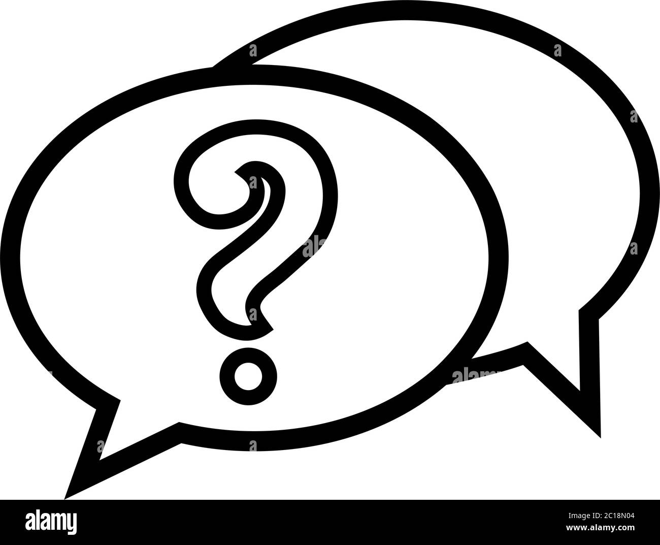Question Line Icon In Flat Style Vector For Apps, UI, Websites. Black ...