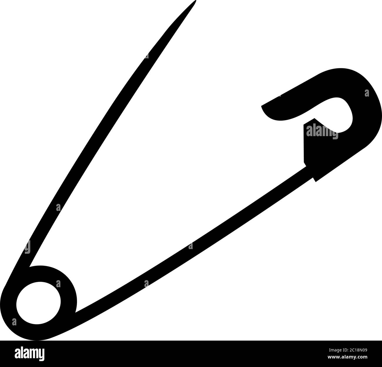 Safety Pin Icon In Flat Style Vector For Apps, UI, Websites. Black Icon ...
