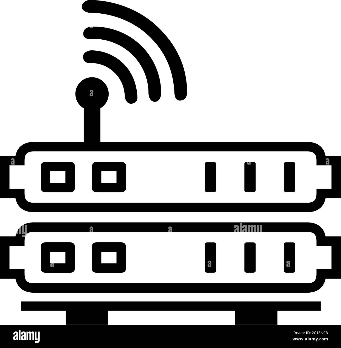 Router Line Icon In Flat Style Vector For Apps, UI, Websites. Black ...