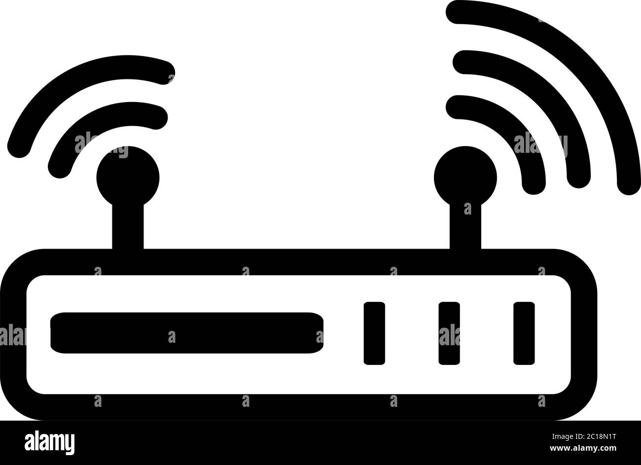 Router Line Icon In Flat Style Vector For Apps, UI, Websites. Black ...