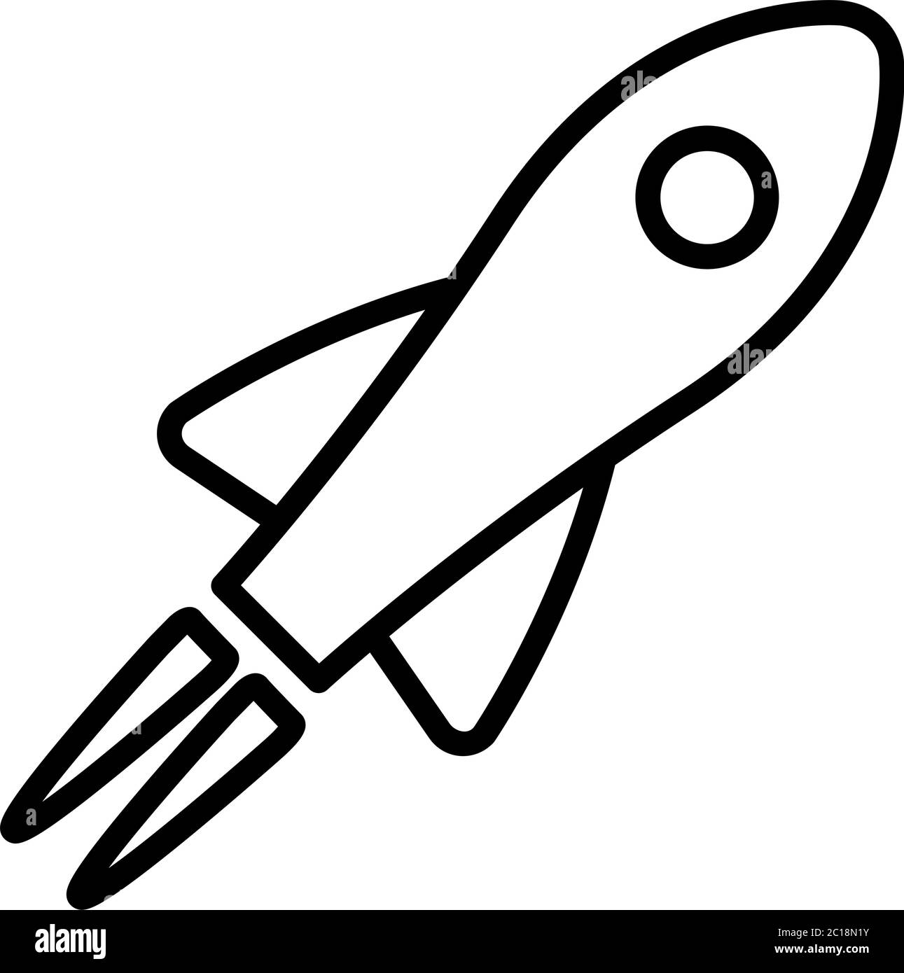 Rocket Line Icon In Flat Style Vector For App, UI, Websites. Black Icon ...