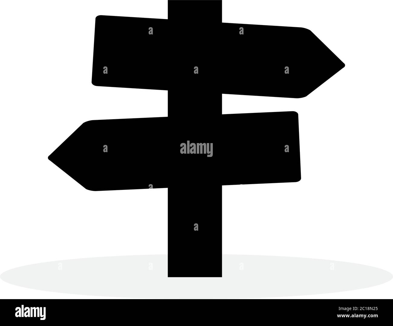 Signpost Icon In Flat Style Vector For Apps, UI, Websites. Black Icon ...