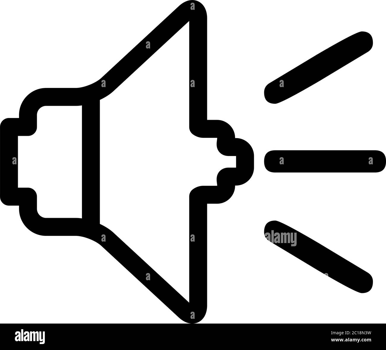 Sound Line Icon In Flat Style Vector For Apps, UI, Websites. Black Icon ...