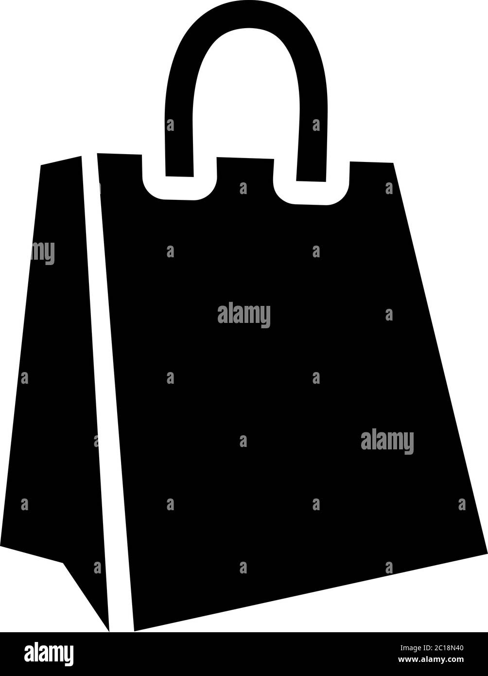 Shopping Bag Icon In Flat Style Vector For Apps, UI, Websites. Black ...