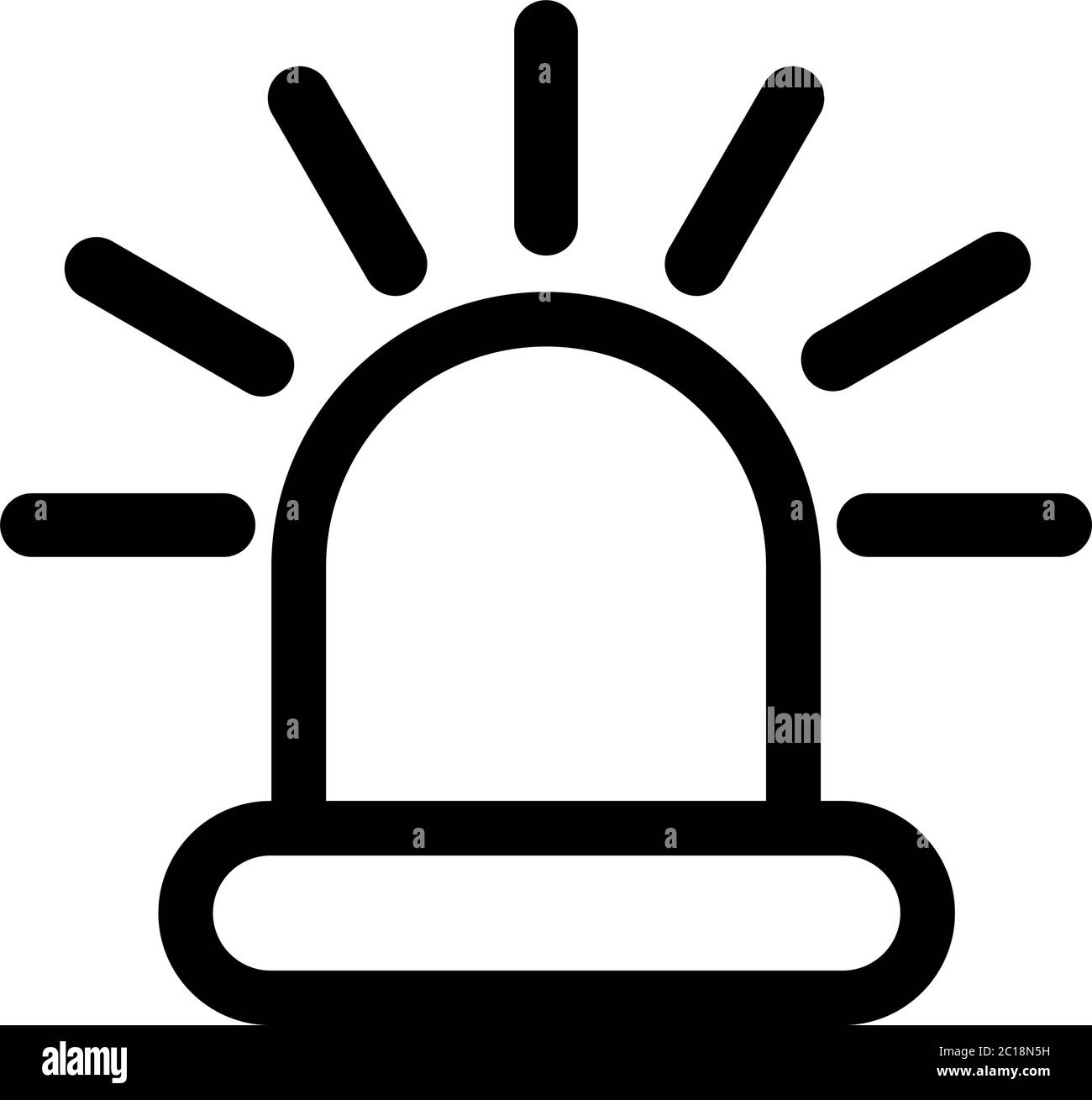Siren Light Line Icon In Flat Style Vector For Apps, UI, Websites ...