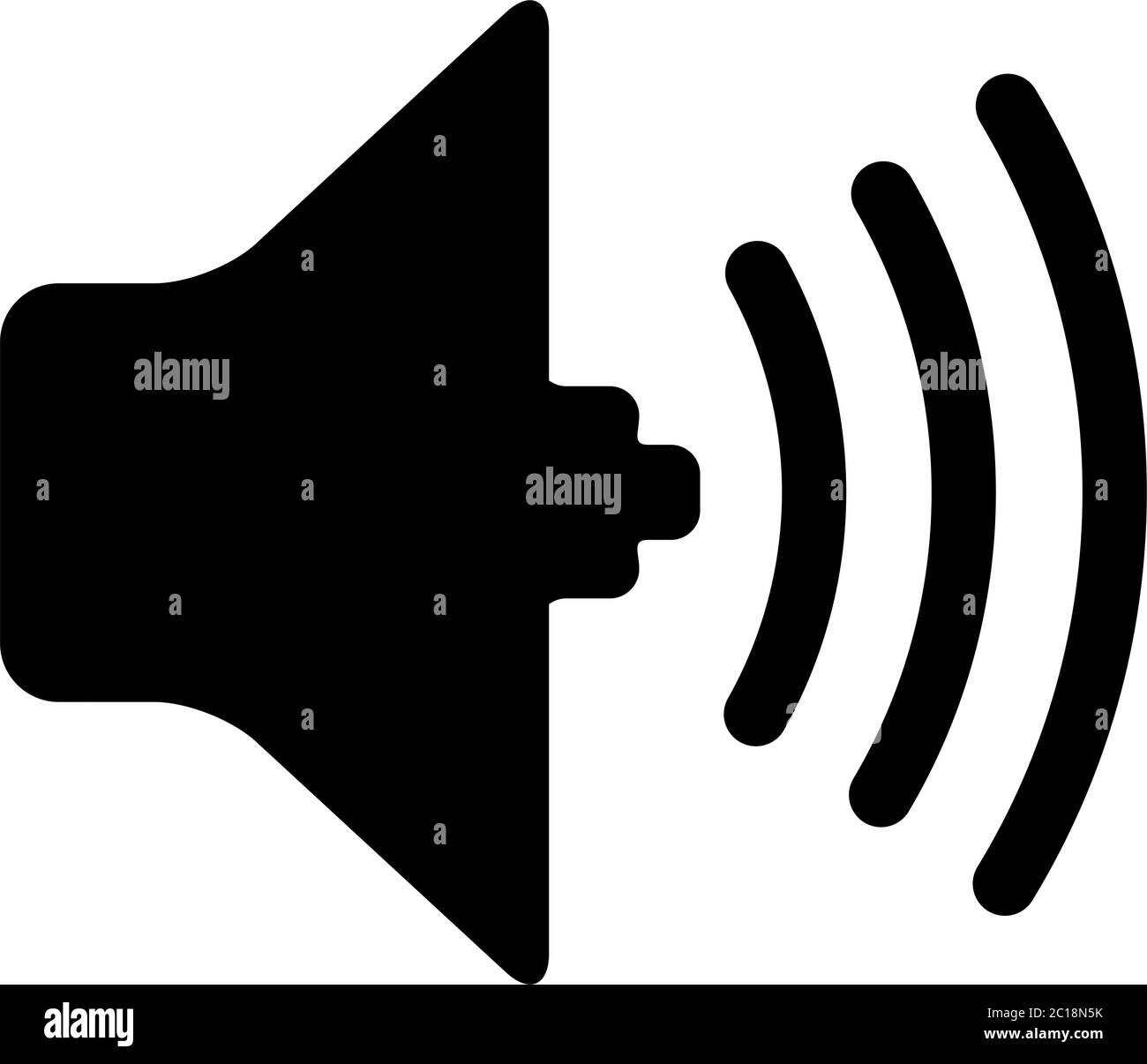 Sound Icon In Flat Style Vector For Apps, UI, Websites. Black Icon ...