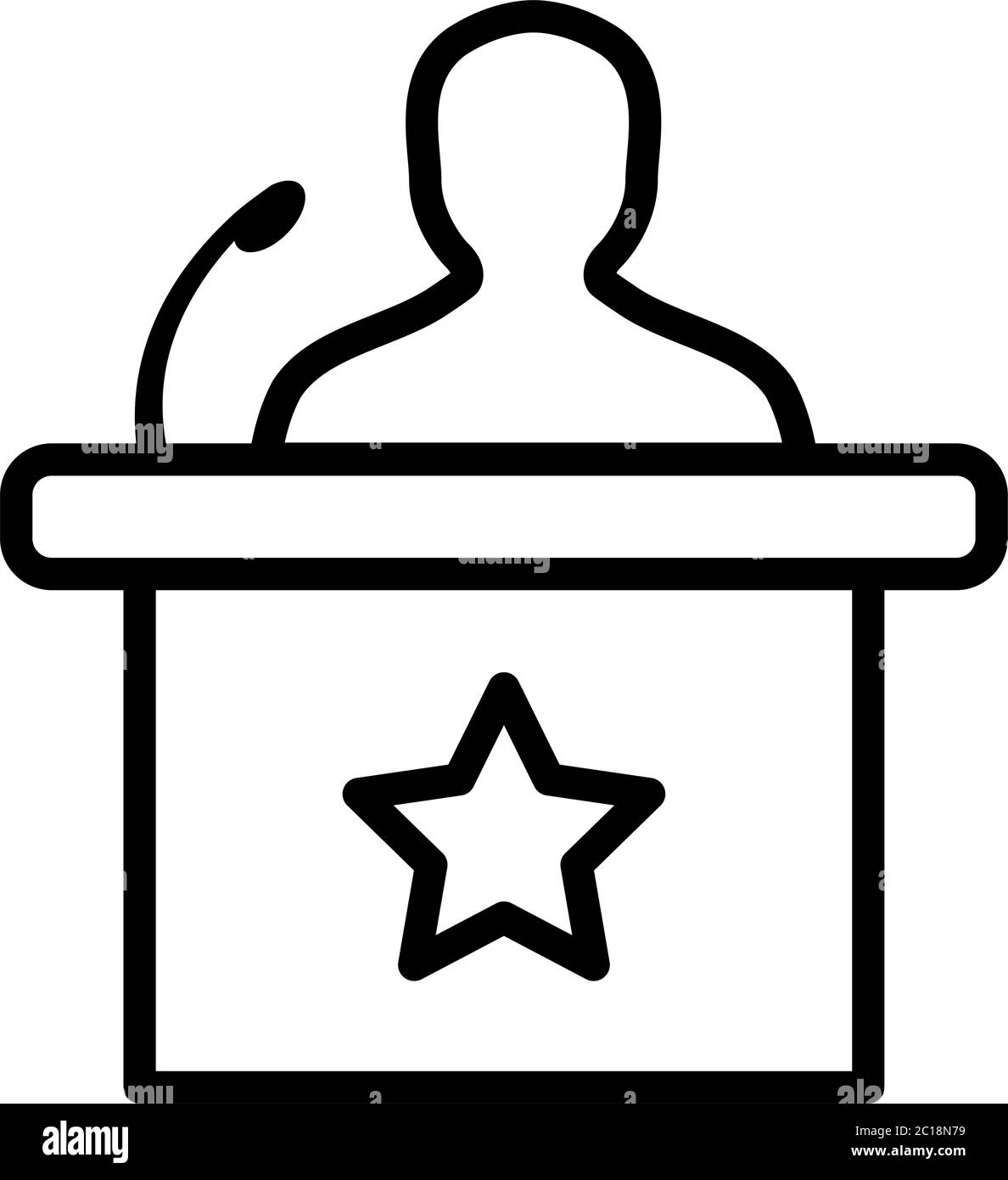 Speaker Line Icon In Flat Style Vector For App, UI, Websites. Black ...