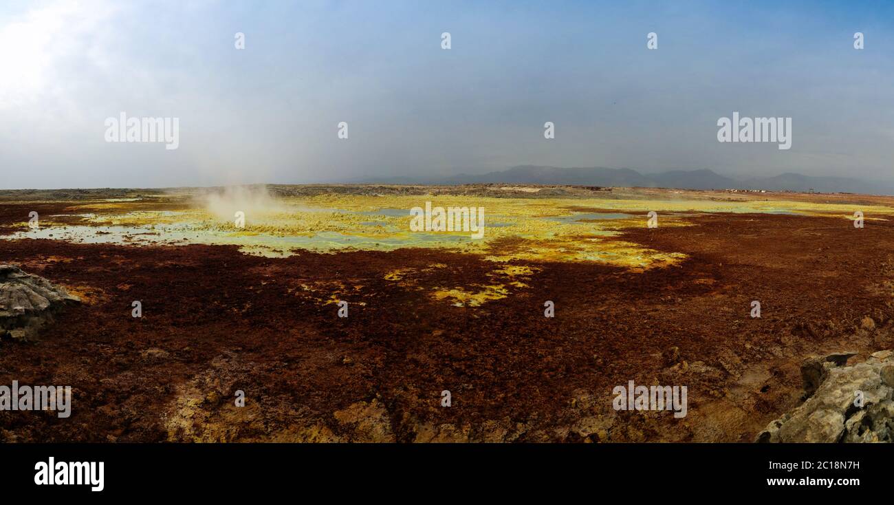 Panorama inside Dallol volcanic crater in Danakil depression Ethiopia ...