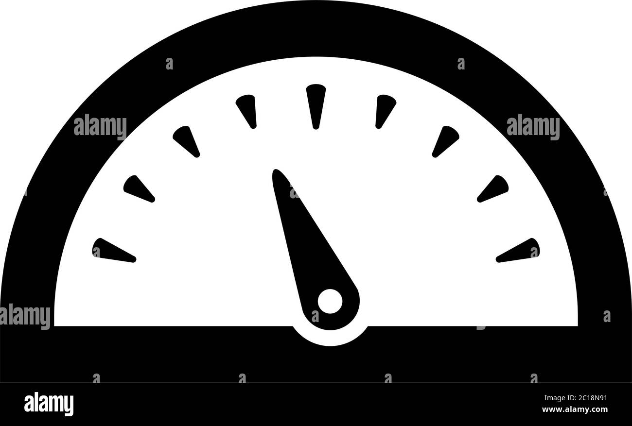 Speedometer Icon In Flat Style Vector For Apps, UI, Websites. Black ...