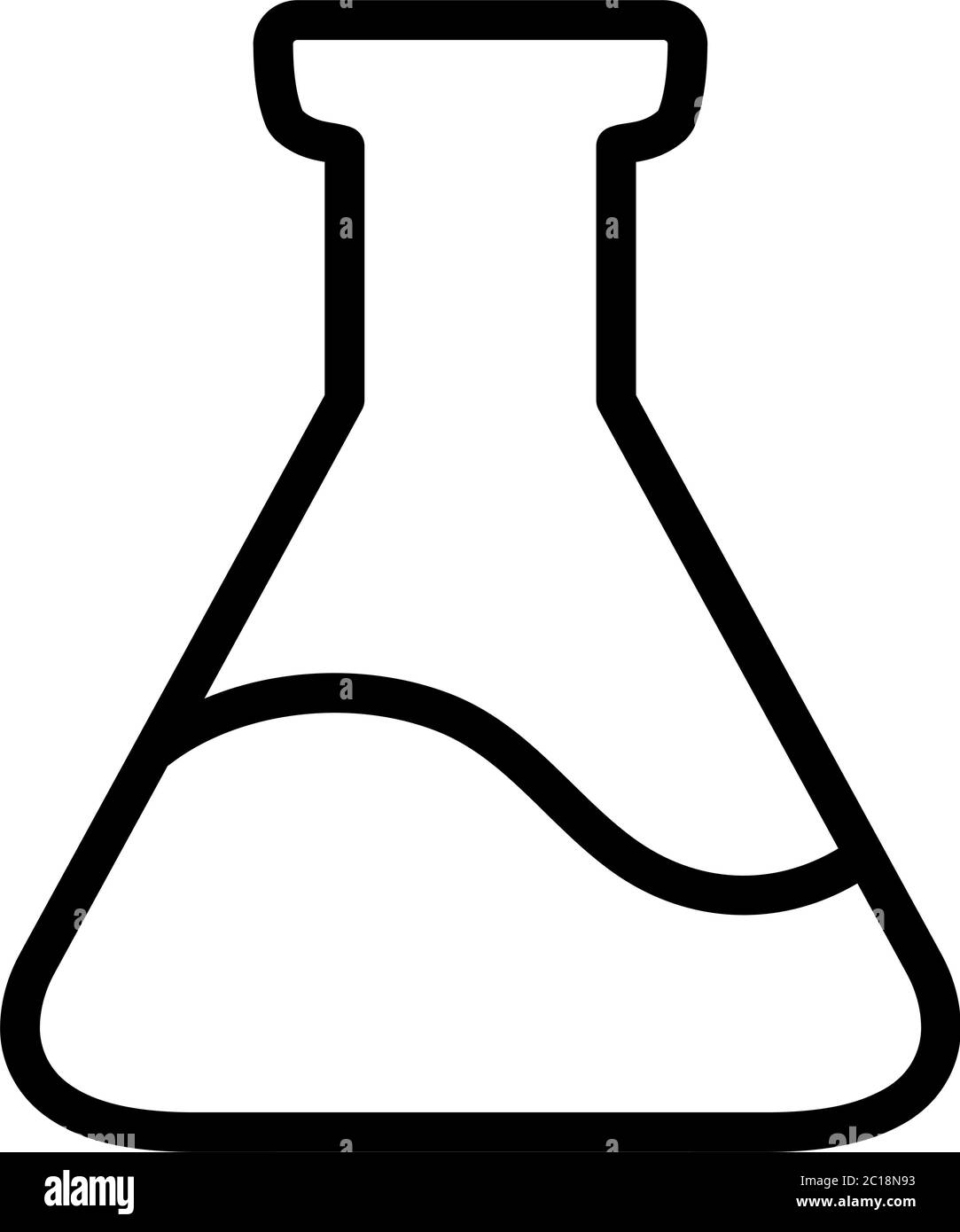 Test Tube Line Icon In Flat Style Vector. Black Flask Icon Vector ...