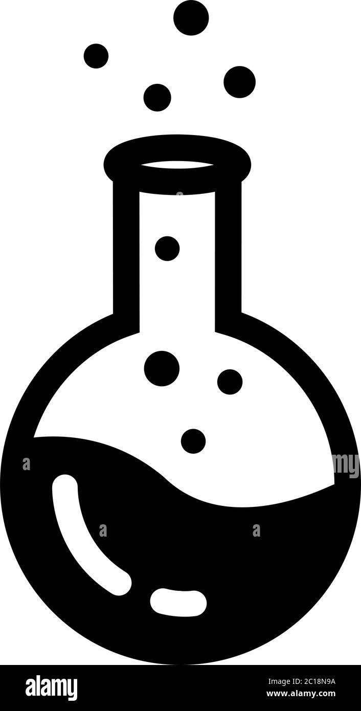 Test Tube Icon In Flat Style Vector. Black Flask Icon Vector ...
