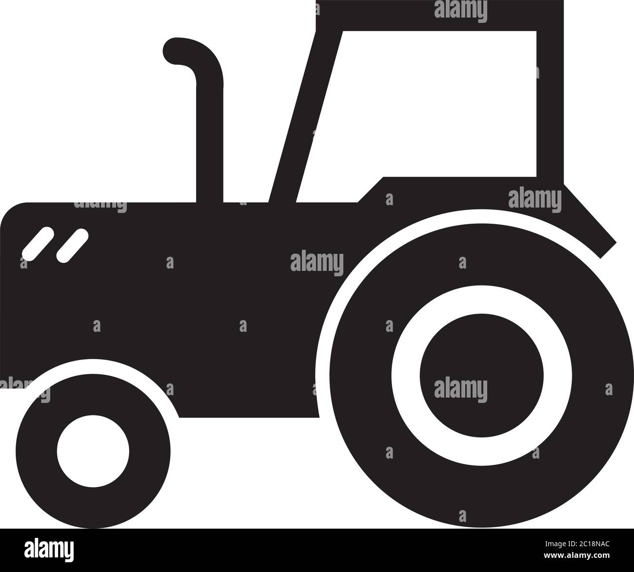 Tractor Icon In Flat Style Vector For Apps, UI, Websites. Black Icon ...