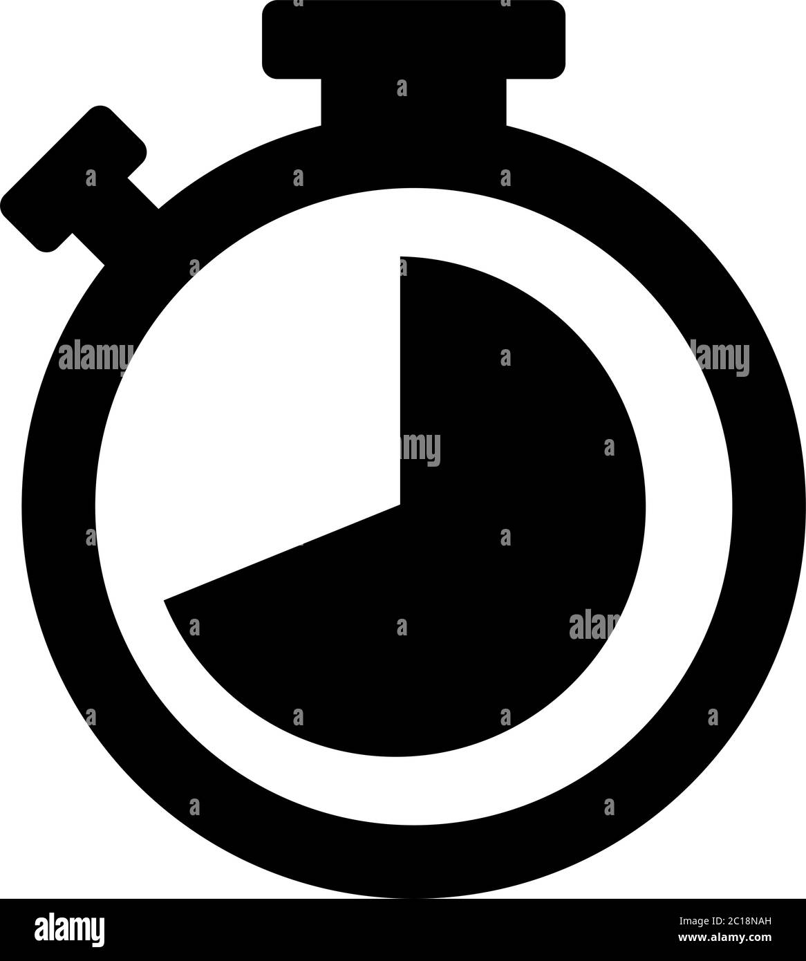 Stopwatch Icon In Flat Style Vector For Apps, UI, Websites. Black Icon ...