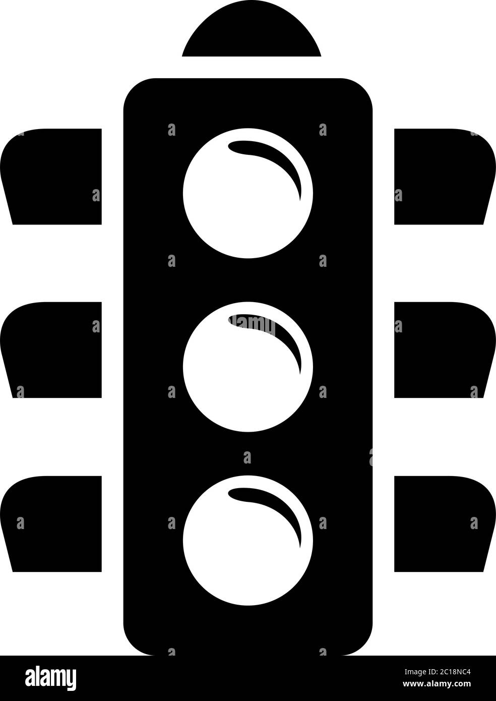 Traffic Light Signal Icon In Flat Style Vector For Apps, UI, Websites ...