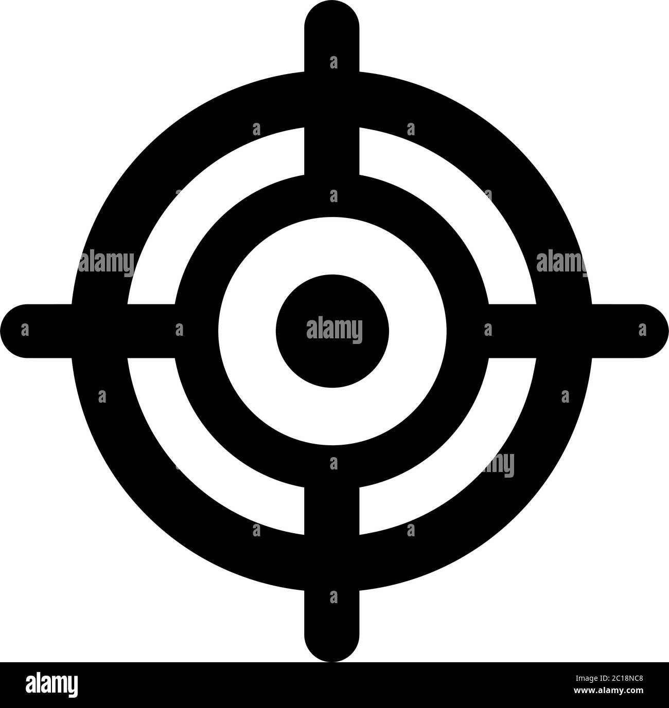 Target Icon In Flat Style Vector For Apps, UI, Websites. Black Icon ...