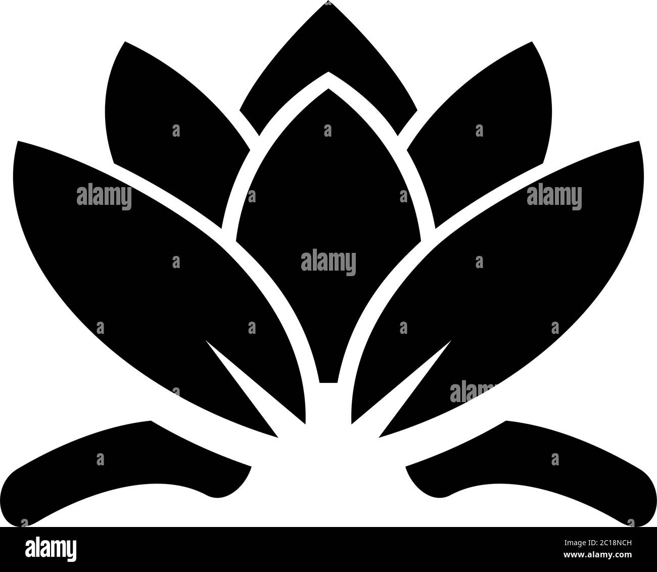 Water Lily Icon In Flat Style Vector For Apps, UI, Websites. Black Icon ...