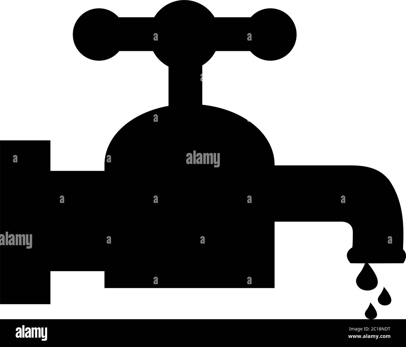 Water Tap Icon In Flat Style Vector For Apps, UI, Websites. Black Icon ...