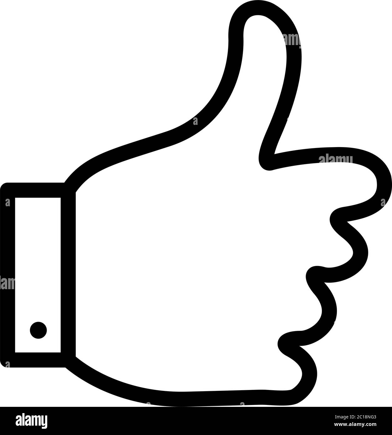 Thumbs Up Line Icon In Flat Style Vector For App, UI, Websites. Black ...
