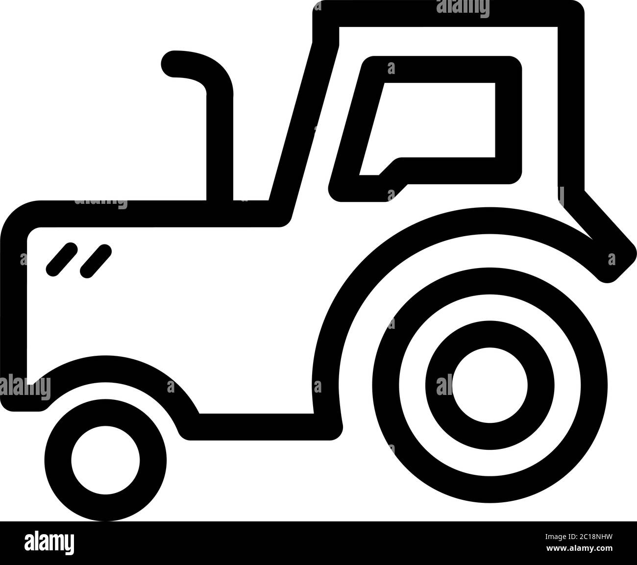 Tractor Line Icon In Flat Style Vector For Apps, UI, Websites. Black ...