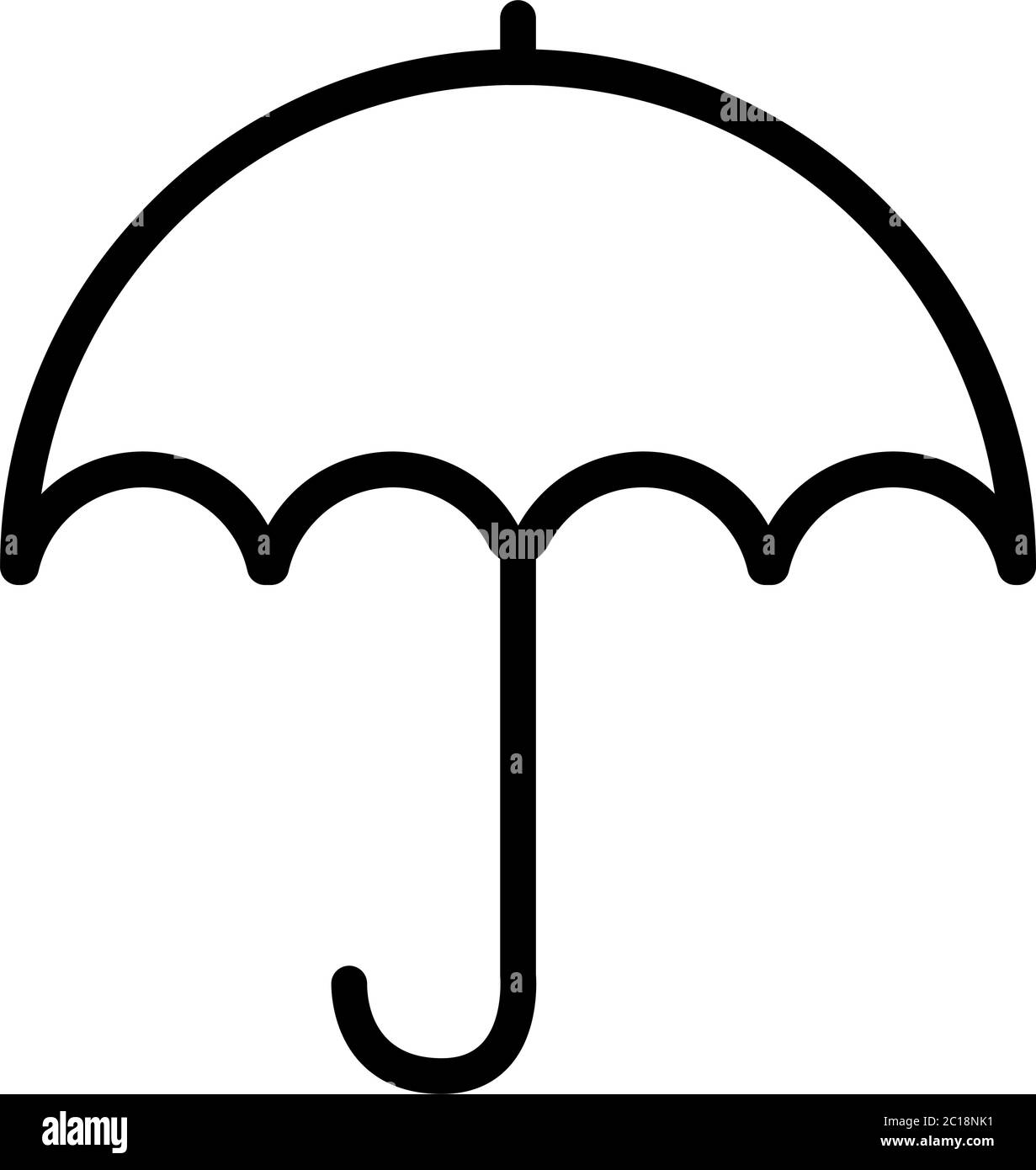 Umbrella Line Icon In Flat Style Vector For Apps, UI, Websites. Black ...