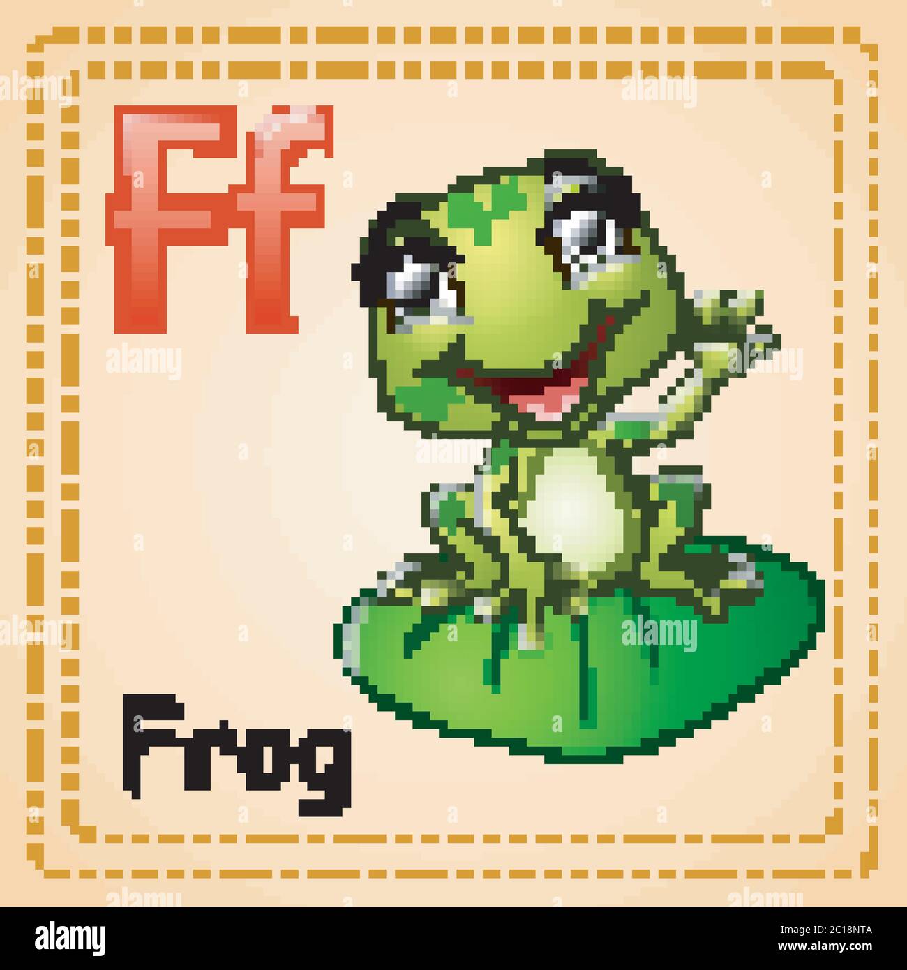 Vector illustration of Animals alphabet: F is for Frog Stock Vector ...
