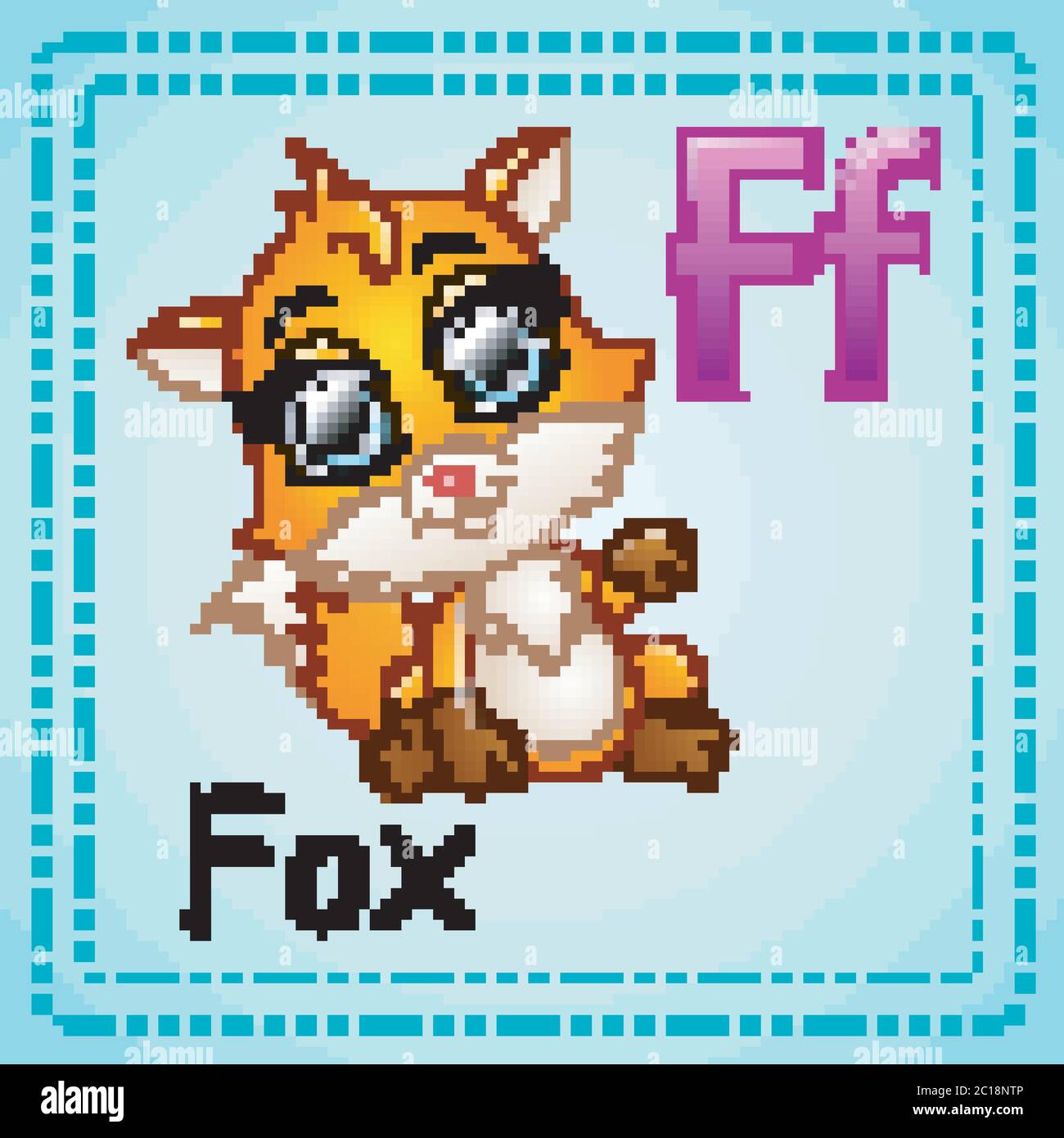 Vector illustration of Animals alphabet: F is for Fox Stock Vector ...