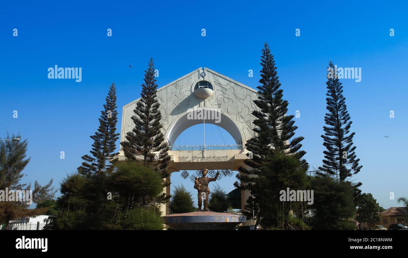 Arch 22 is the main symbol of Banjul Gambia Stock Photo - Alamy