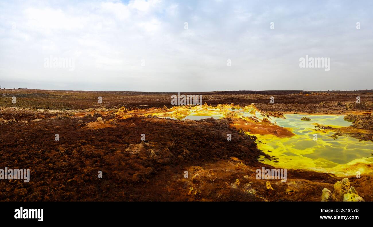 Panorama inside Dallol volcanic crater in Danakil depression Ethiopia ...