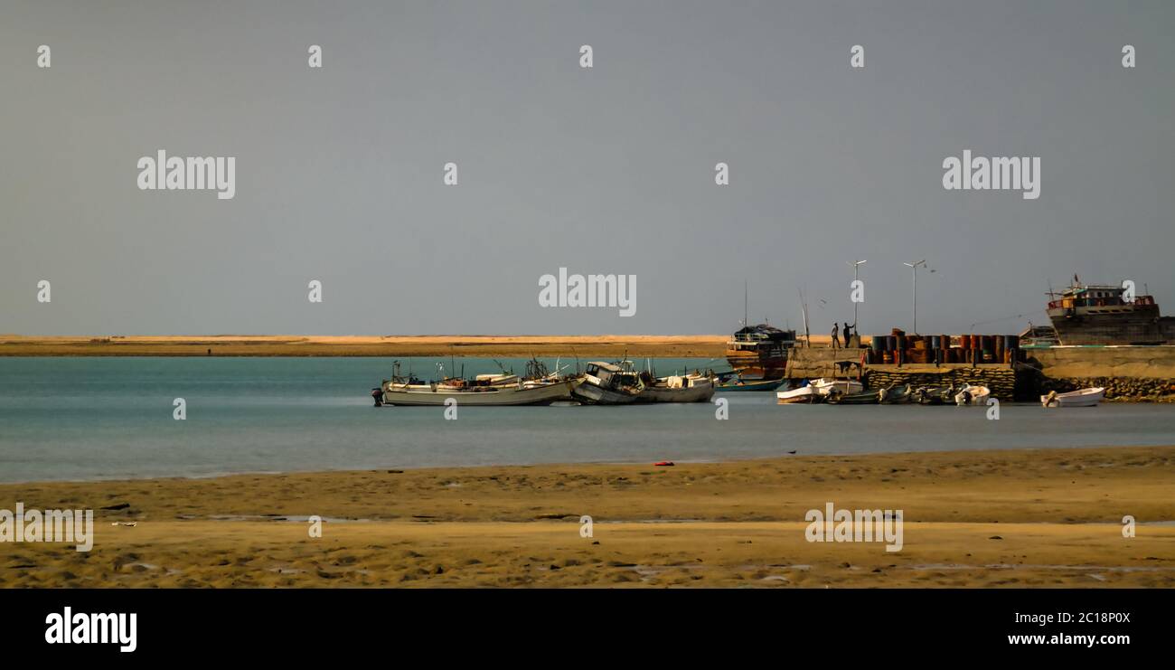 Panorama of Berbera port and beach with boats Somalia Stock Photo - Alamy