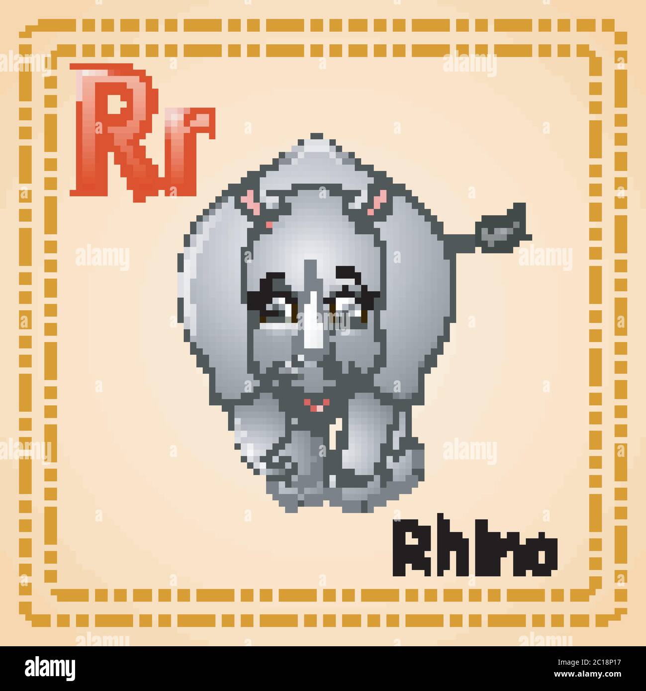 Animals alphabet: R is for Rhino Stock Vector Image & Art - Alamy