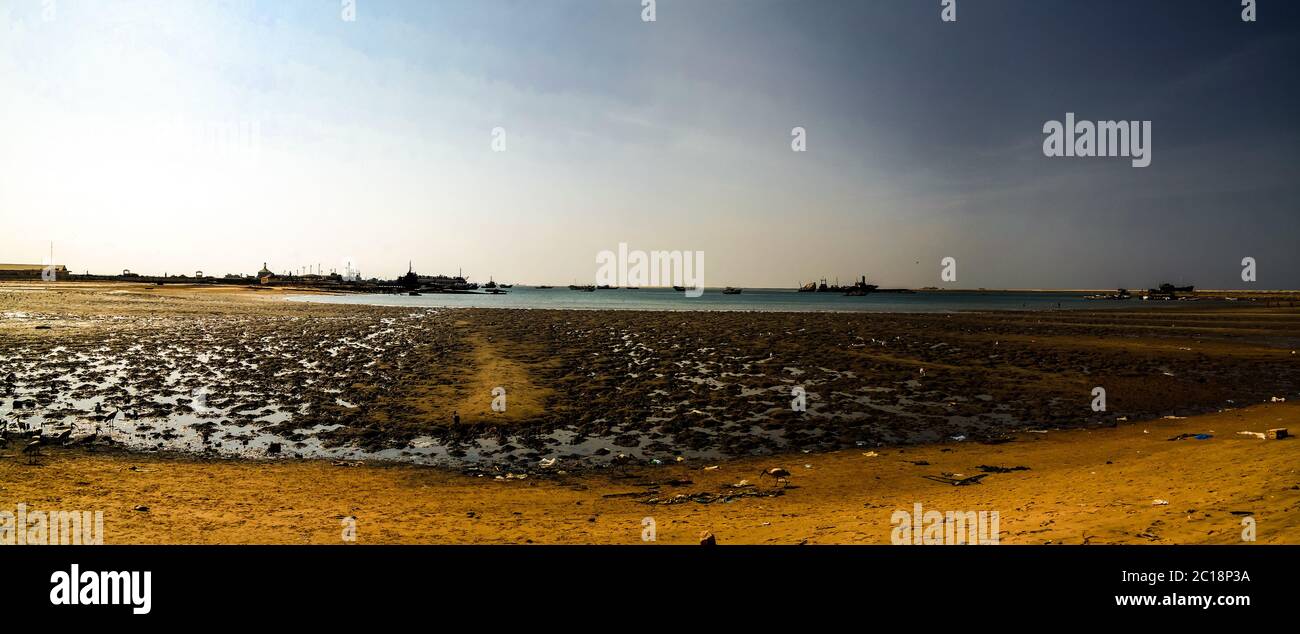 Panorama of Berbera port and beach with boats Somalia Stock Photo - Alamy