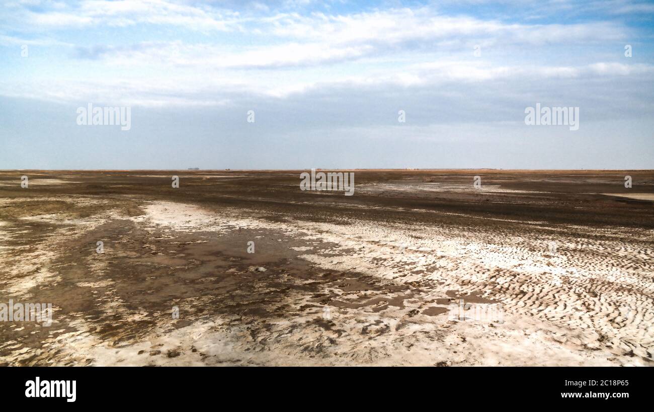 Salt Lake Karum aka Lake Assale or Asale at sunset , Danakil Afar ...