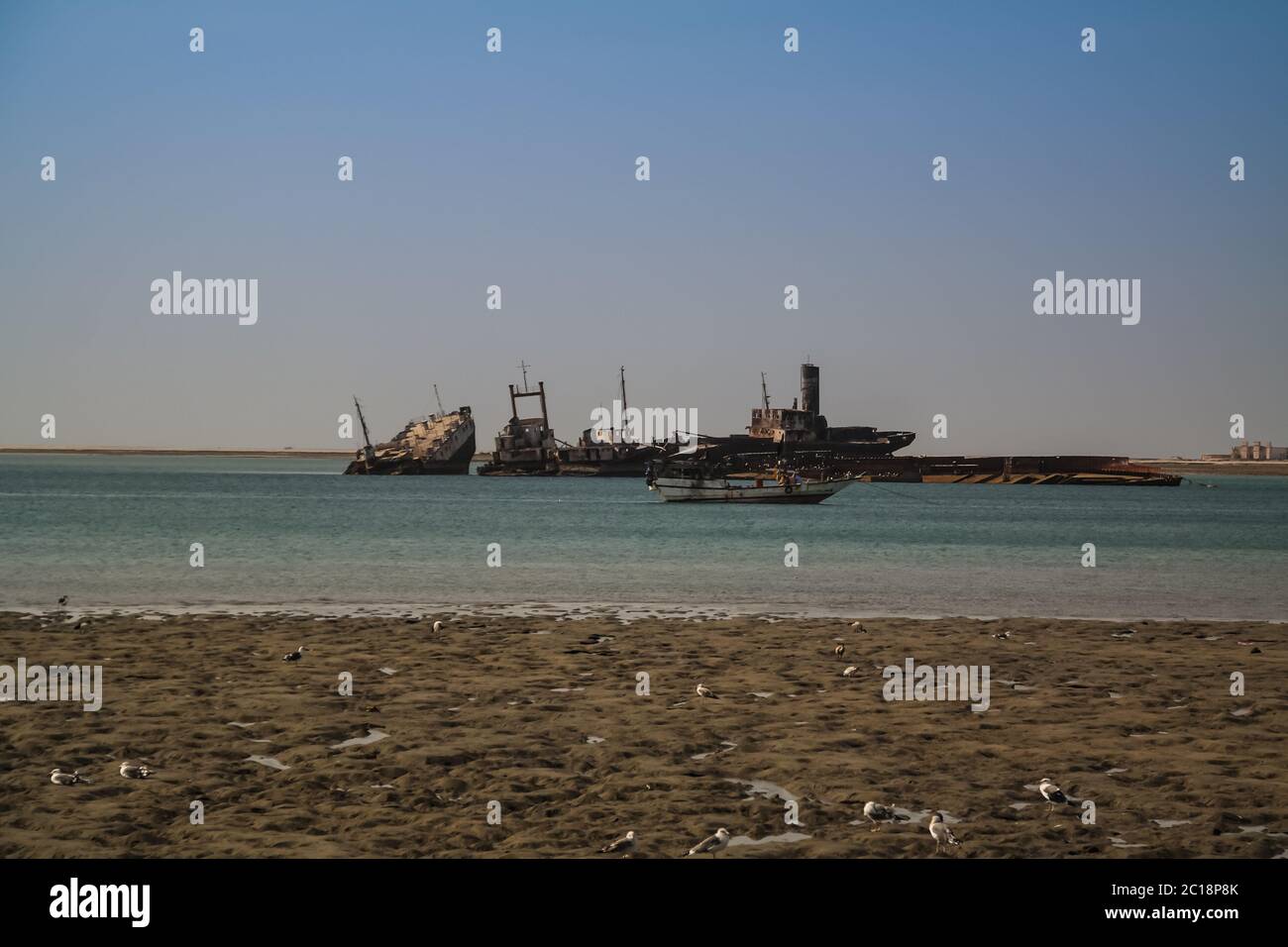 Panorama of Berbera port and beach with boats Somalia Stock Photo - Alamy